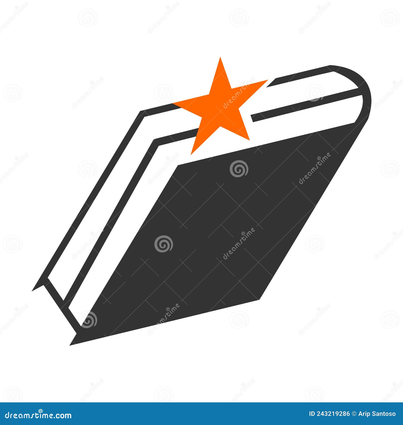 Book and Star Logo Icon Illustration Brand Identity Stock Vector ...