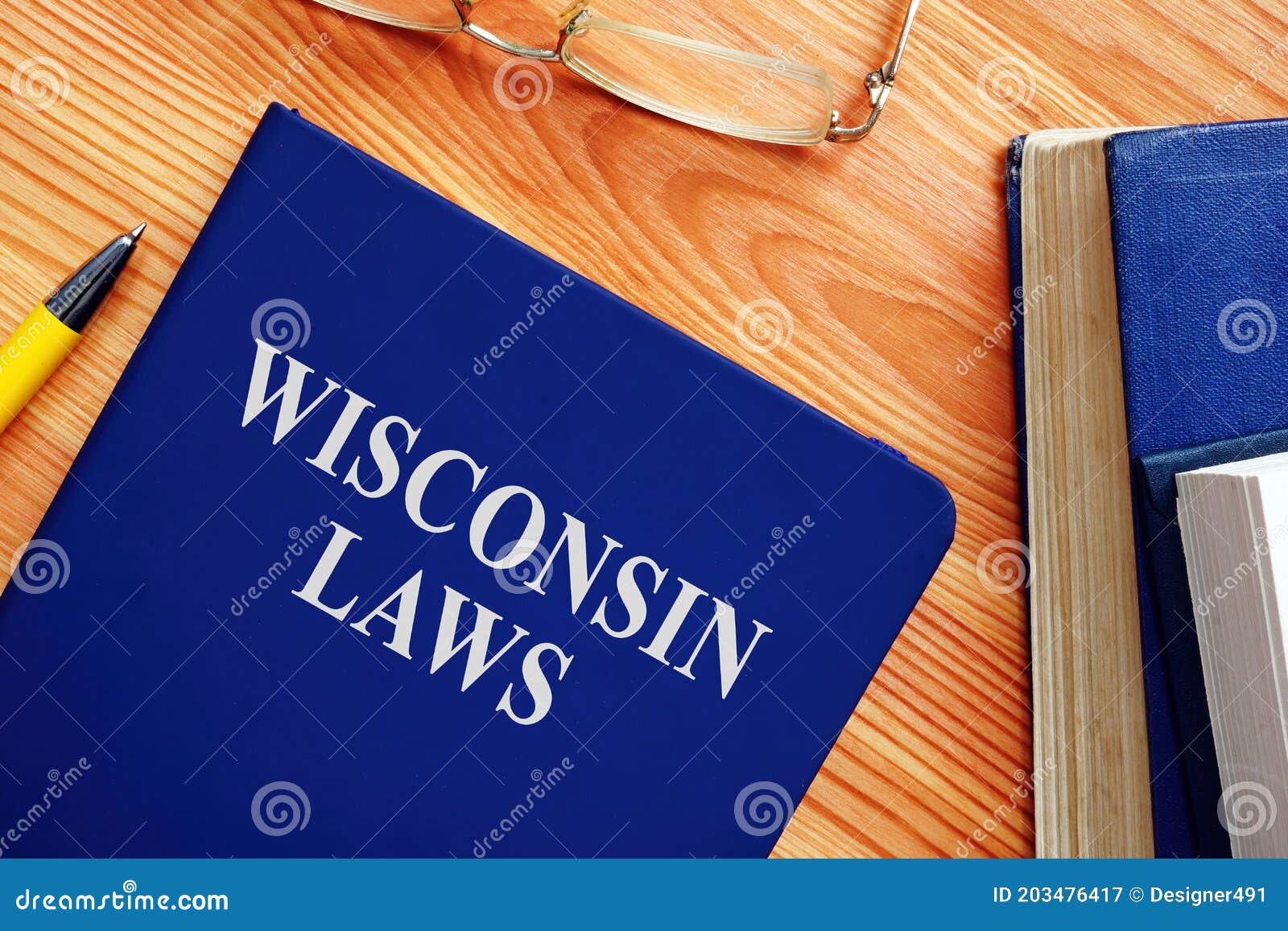 Book with State Wisconsin Law on the Table. Stock Image - Image of ...
