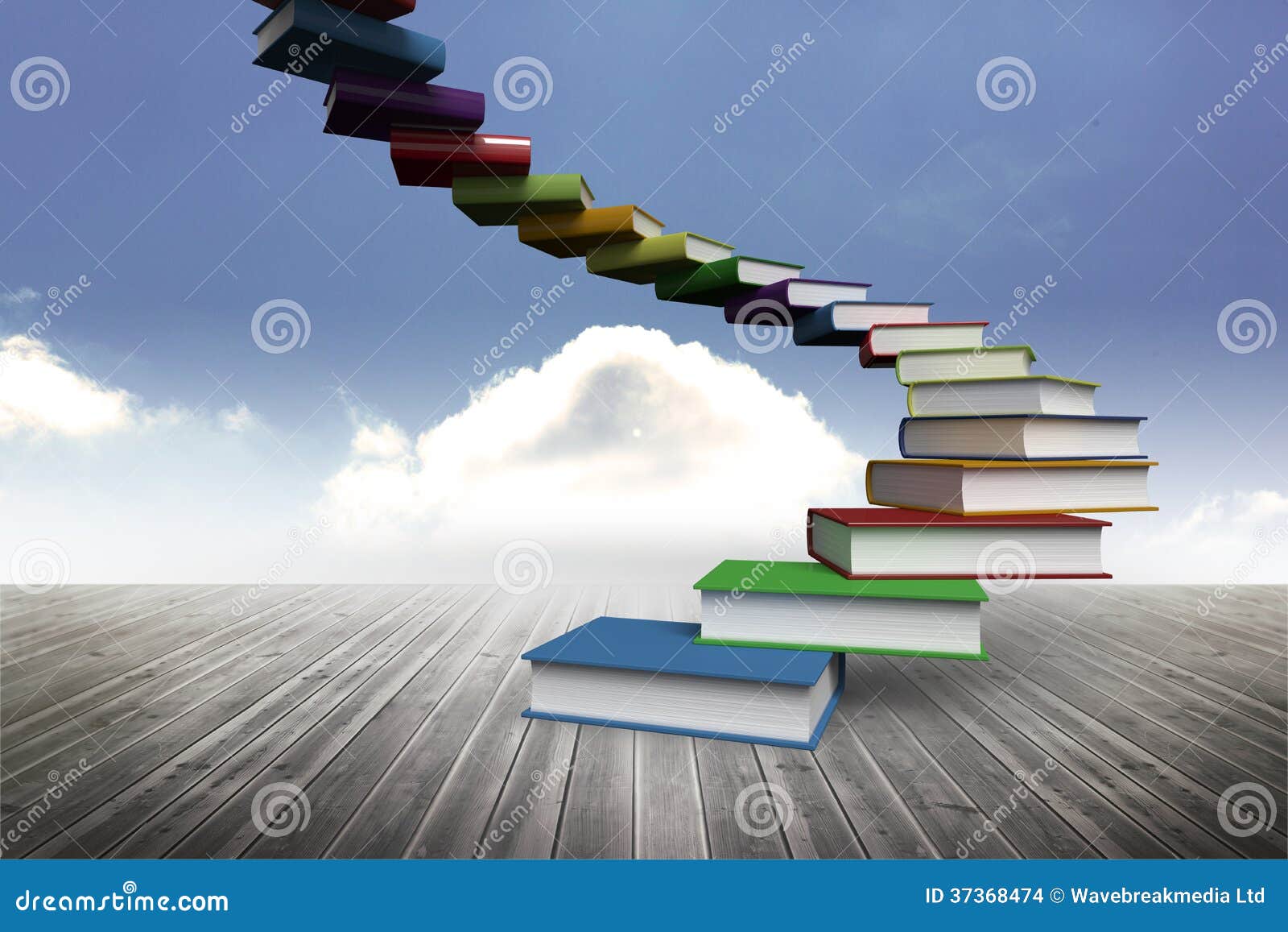 Book steps stock illustration. Illustration of pile, clouds - 37368474