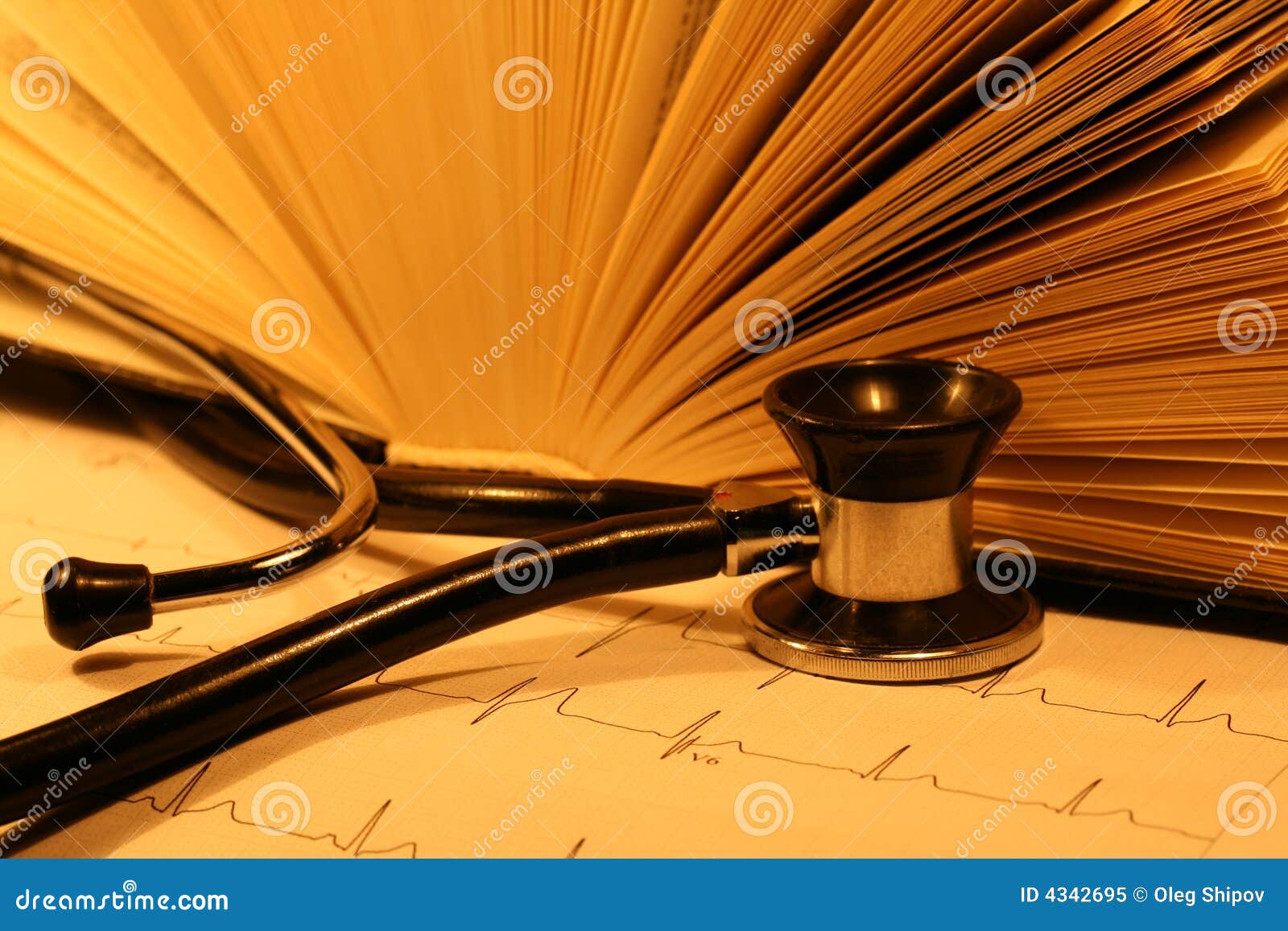 Book and stethoscope stock image. Image of instrument - 4342695