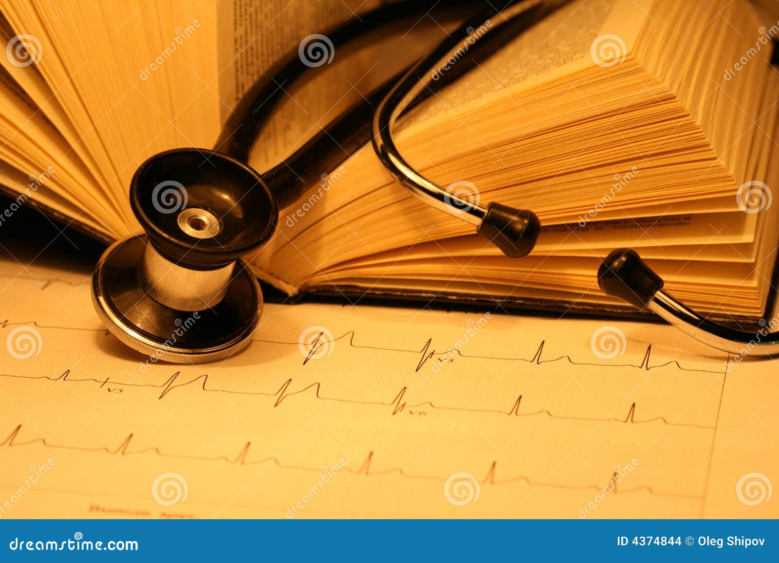 Book and stethoscope stock photo. Image of pulse, electrocardiography ...