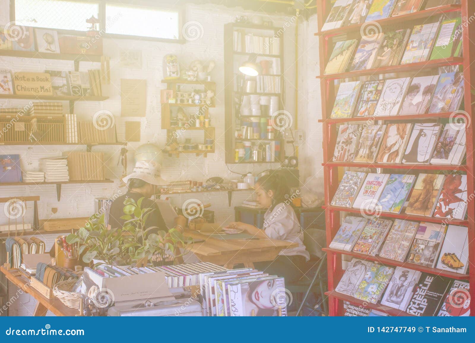 Book store with customers. editorial stock image. Image of lifestyle ...