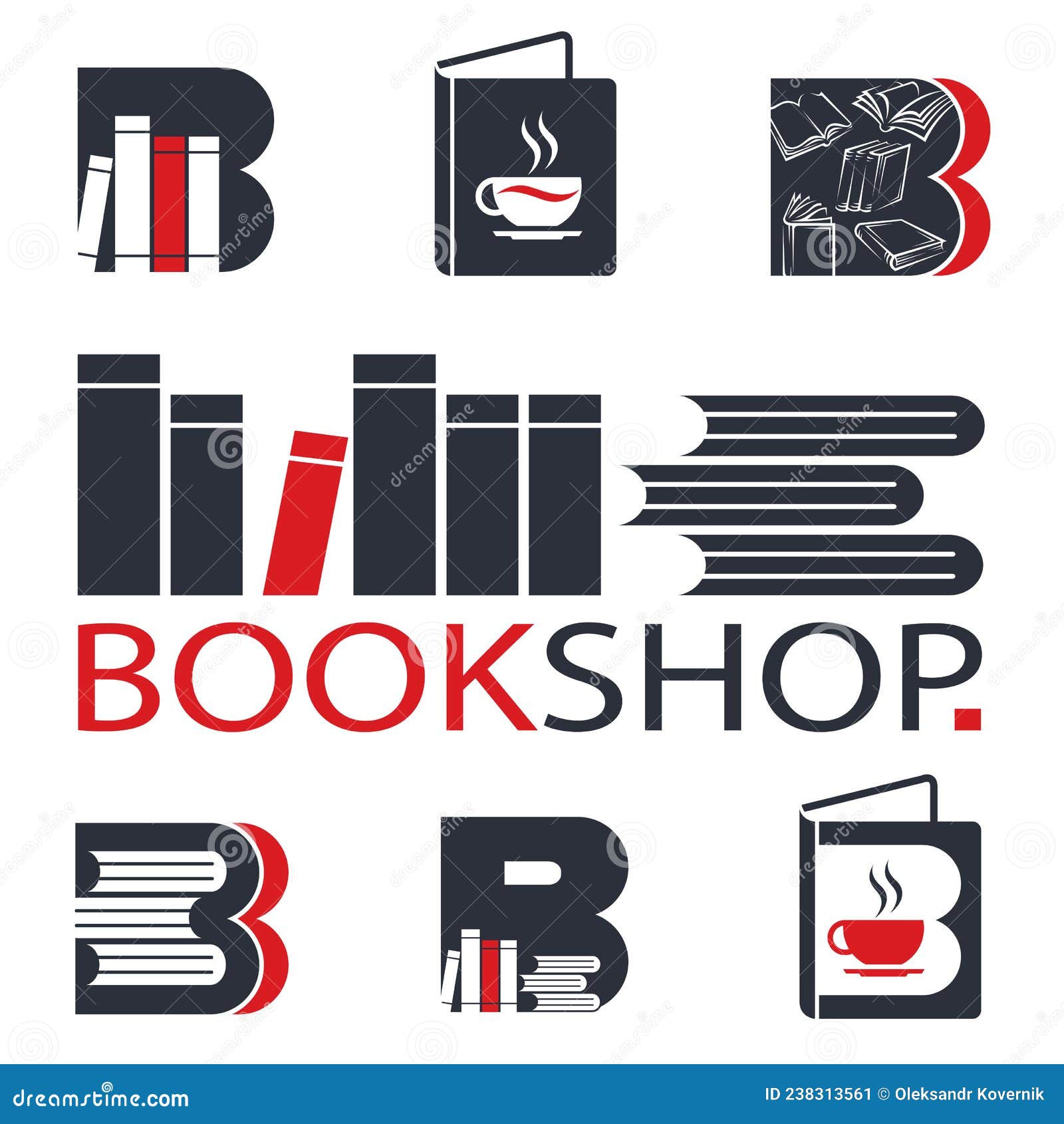 Book store emblem set stock vector. Illustration of logo - 238313561