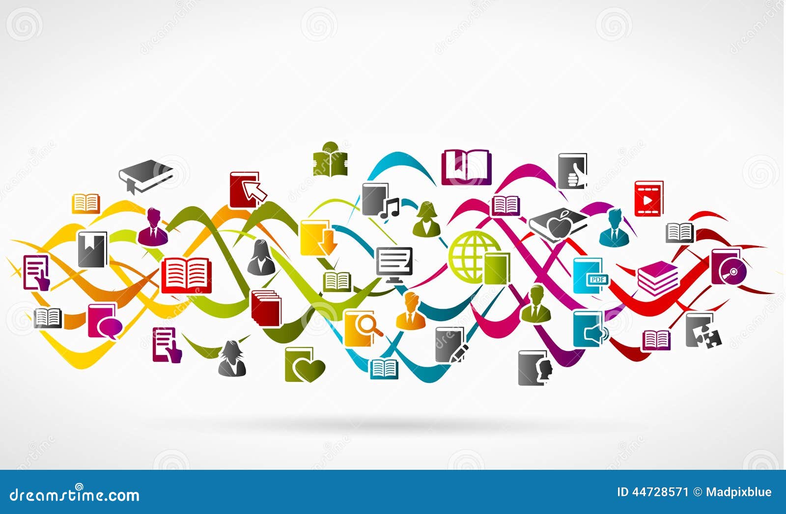 Book Store Logo Design With Gestalt Principle Cartoon Vector ...