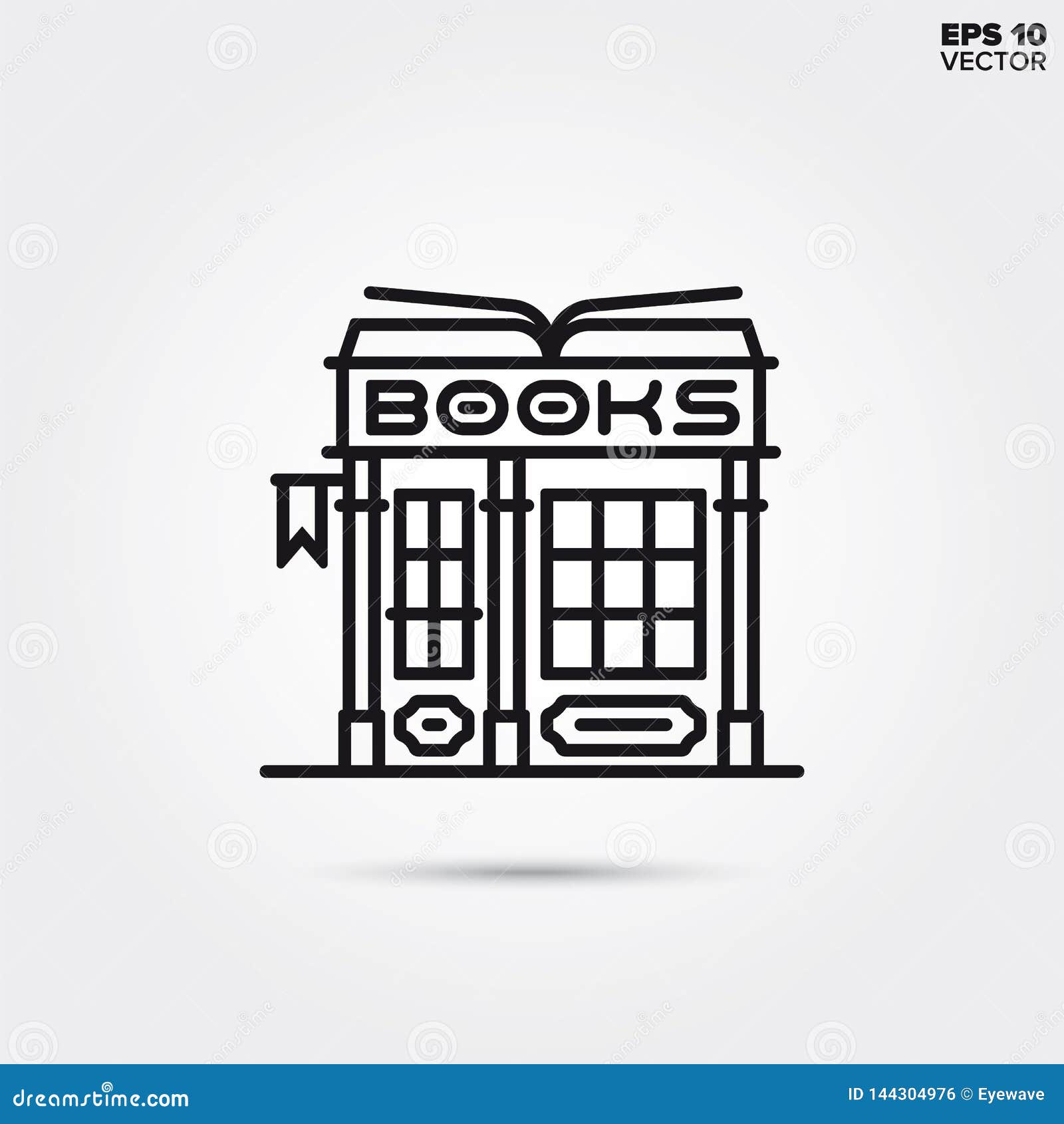 Book Store Line Icon Vector Stock Vector - Illustration of antiquarian ...