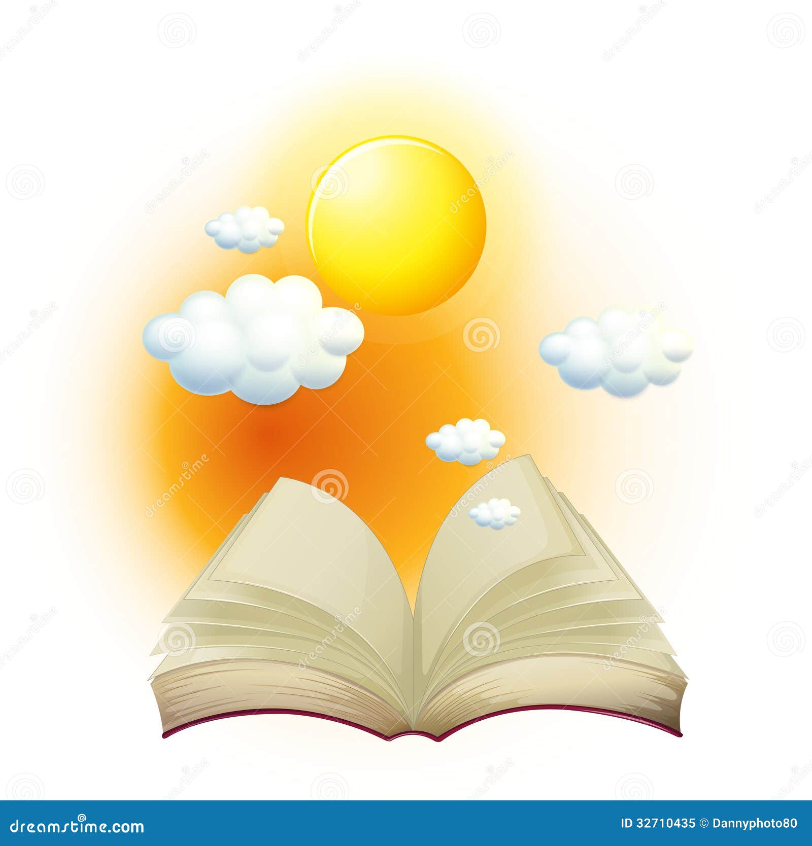 A Book with a Story about the Sun Stock Vector - Illustration of school ...