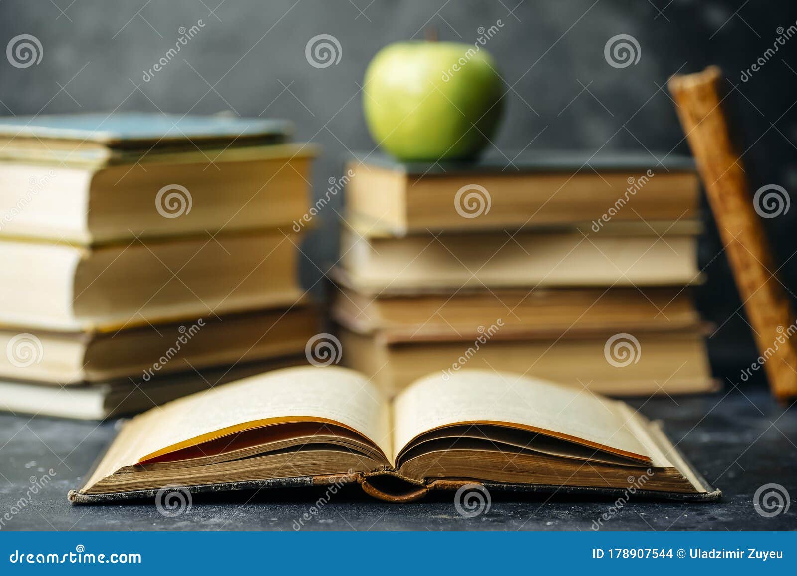Book Study Educated. Library and Dictionary Background Stock Photo ...