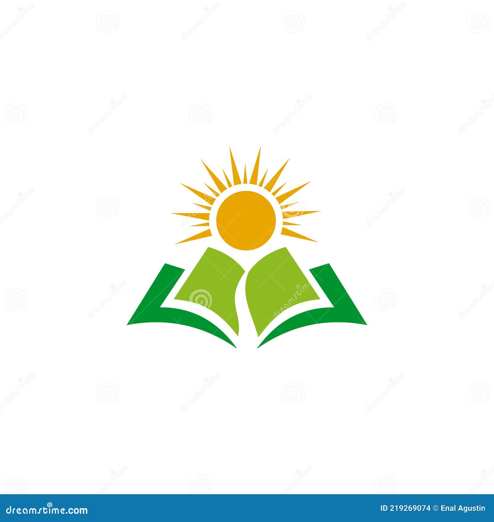 Book and Sun Logo Design Template Stock Vector - Illustration of ...