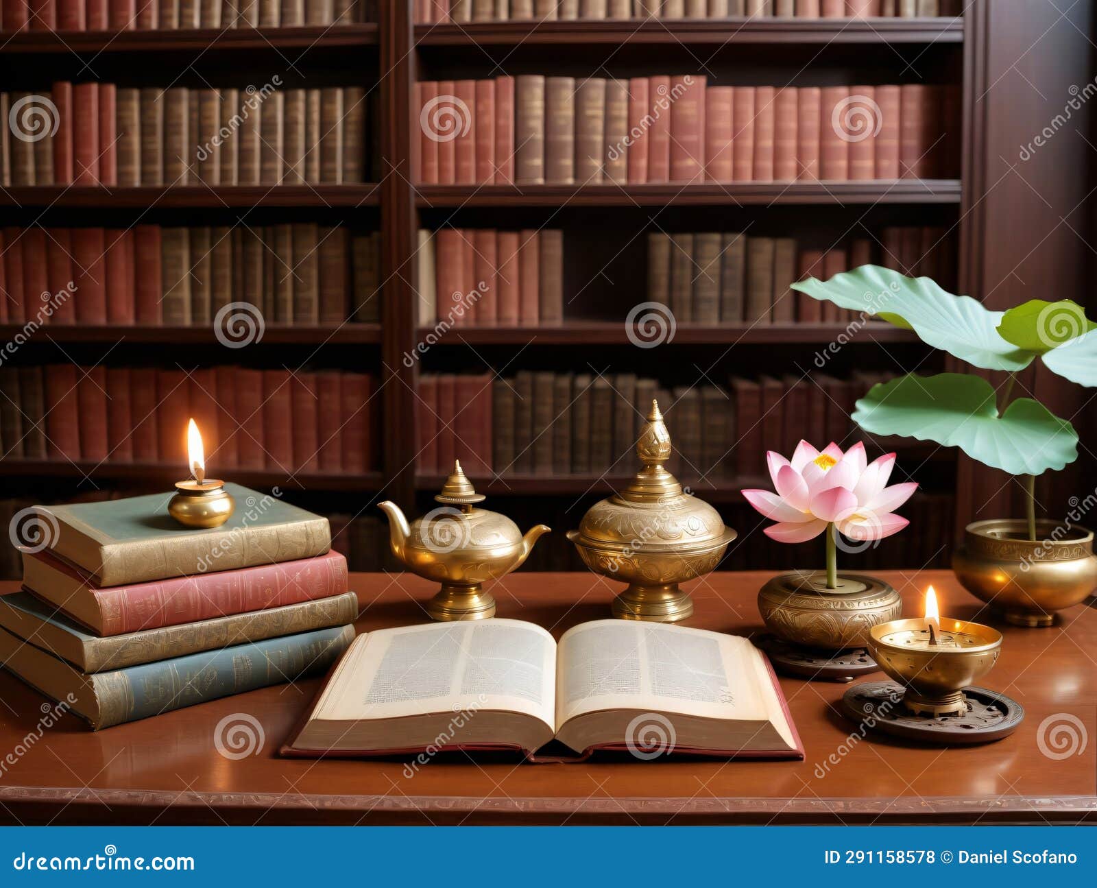 A Book on a Table. Generative AI Stock Illustration - Illustration of ...