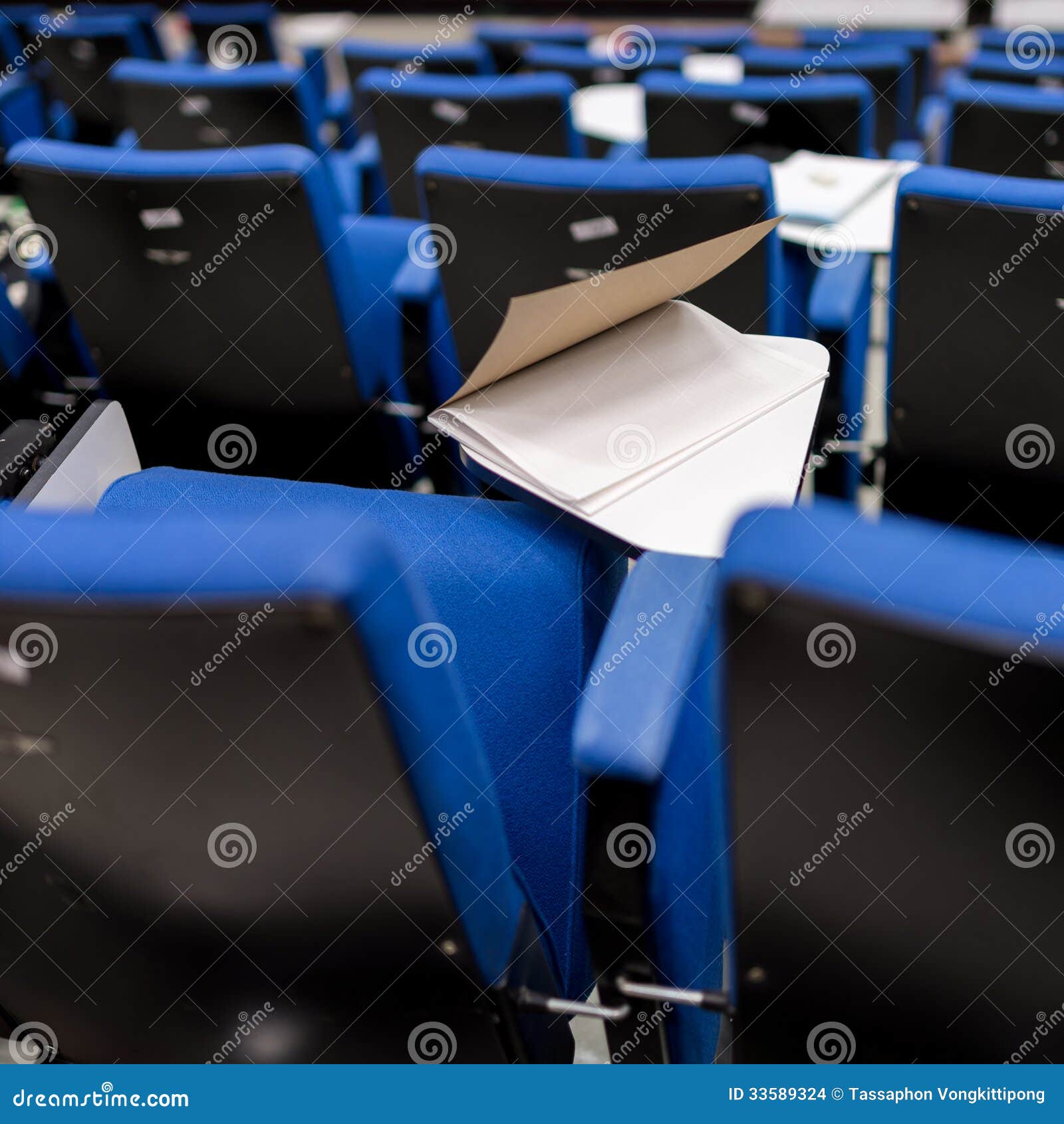 Book on the Table of Lecture Chair Stock Photo - Image of lecture ...