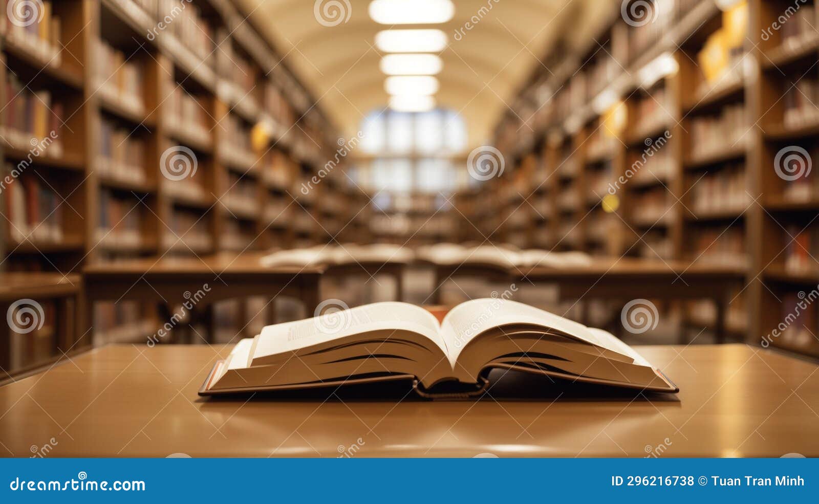 Book on table in library stock photo. Image of brown - 296216738