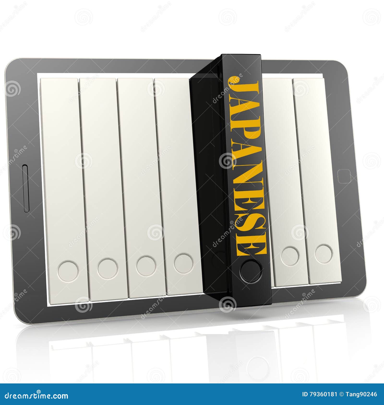 Book and Tablet Learn Japanese Stock Illustration - Illustration of ...