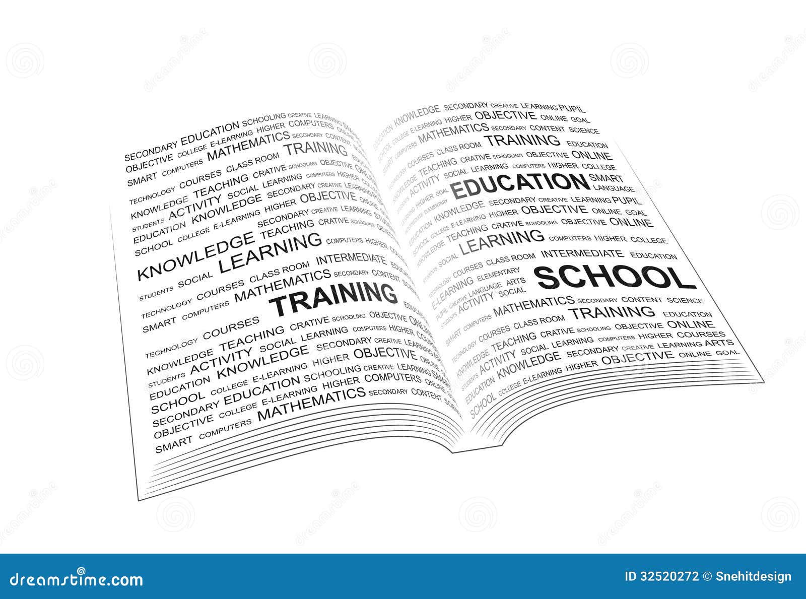 Book of text stock illustration. Illustration of lesson - 32520272