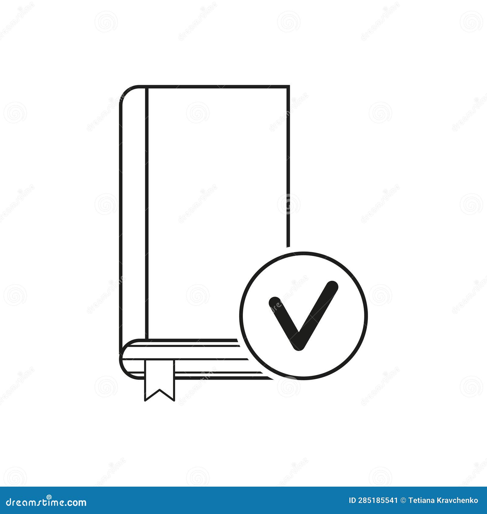 Book with Tick Checkmark Icon. Vector Illustration. EPS 10 Stock Vector ...