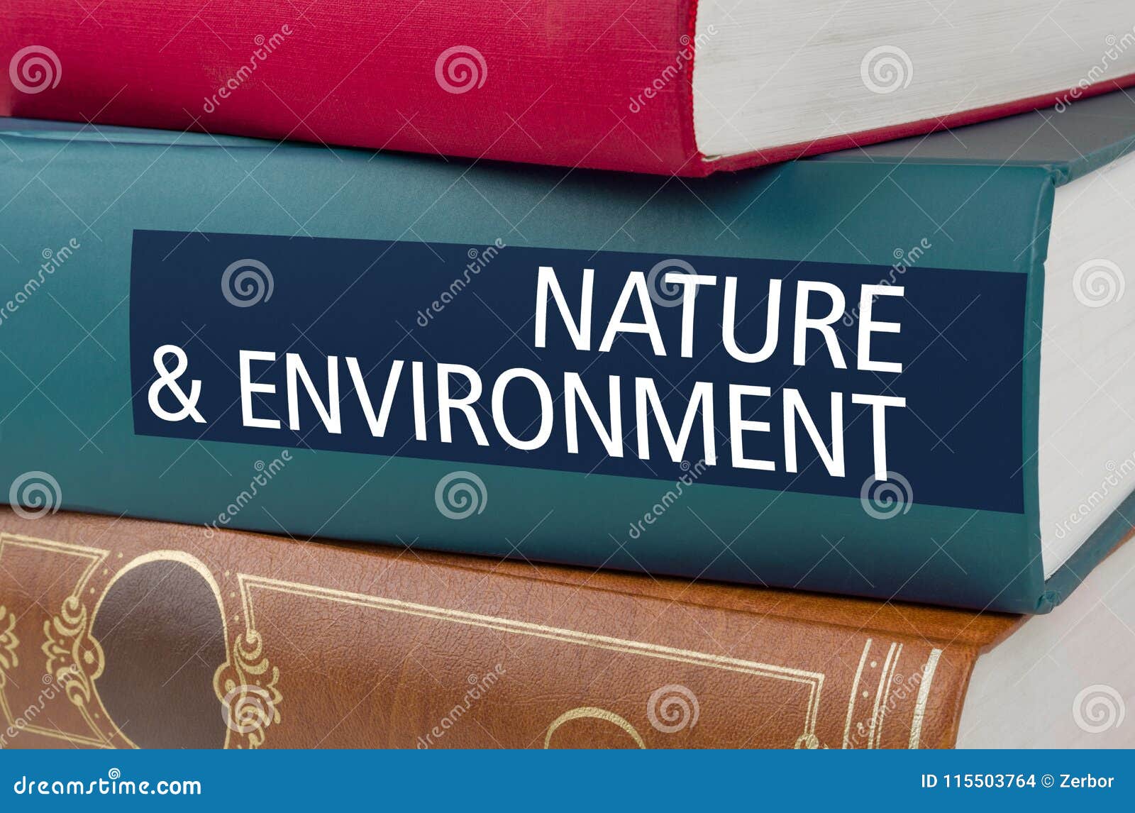 Book with the Title Nature and Environment Written on the Spin Stock ... Book with the Title Nature and Environment Written on the Spin Stock ...