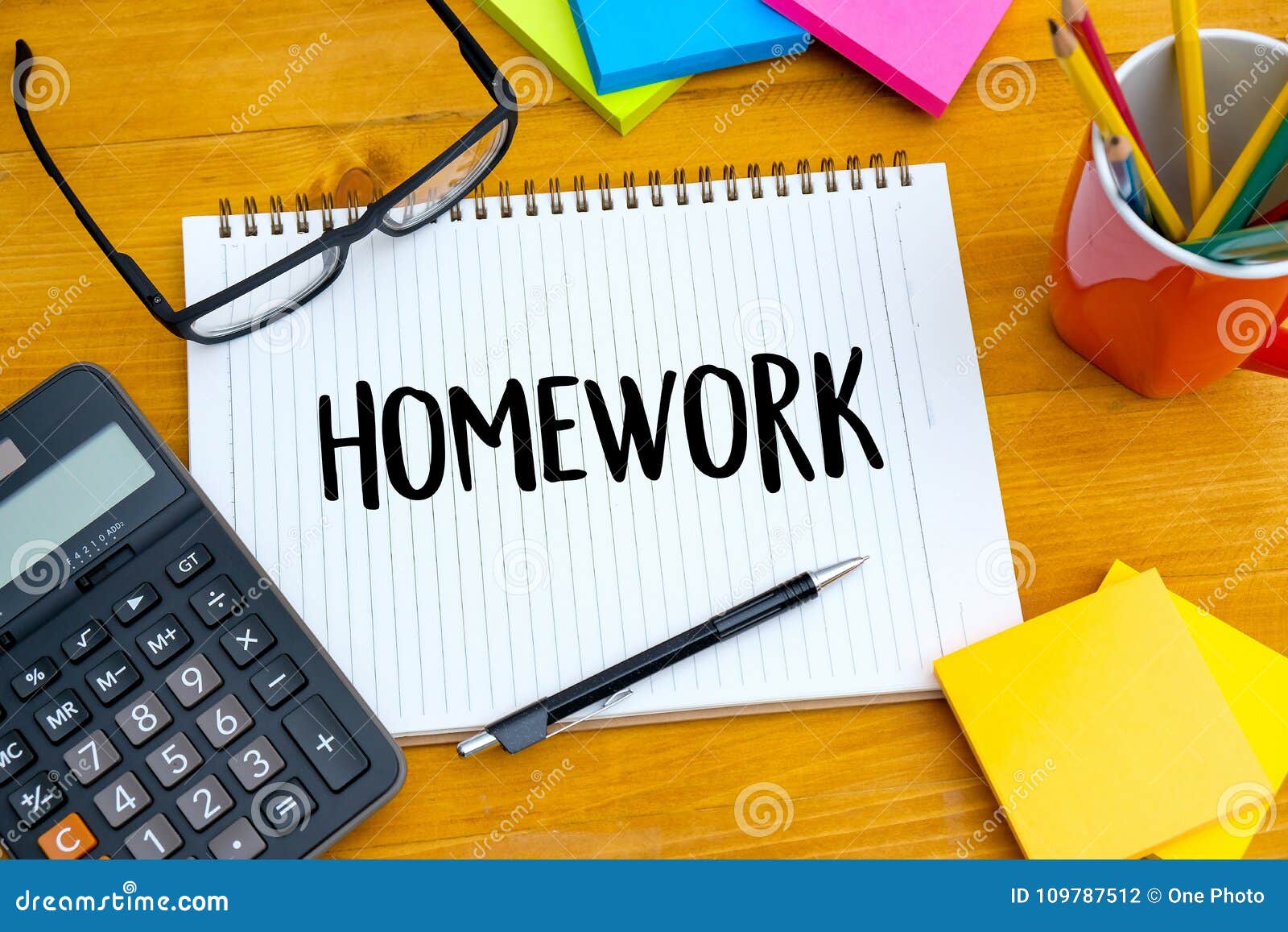 Book Top View Conceptual of Homewor School Notebook Stock Photo - Image ...