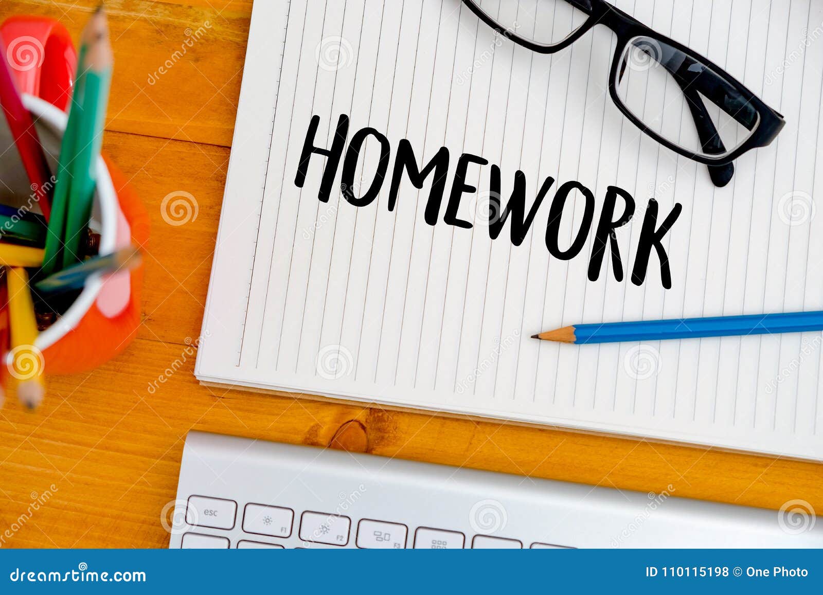 Book Top View Conceptual of Homewor School Notebook Stock Photo - Image ...