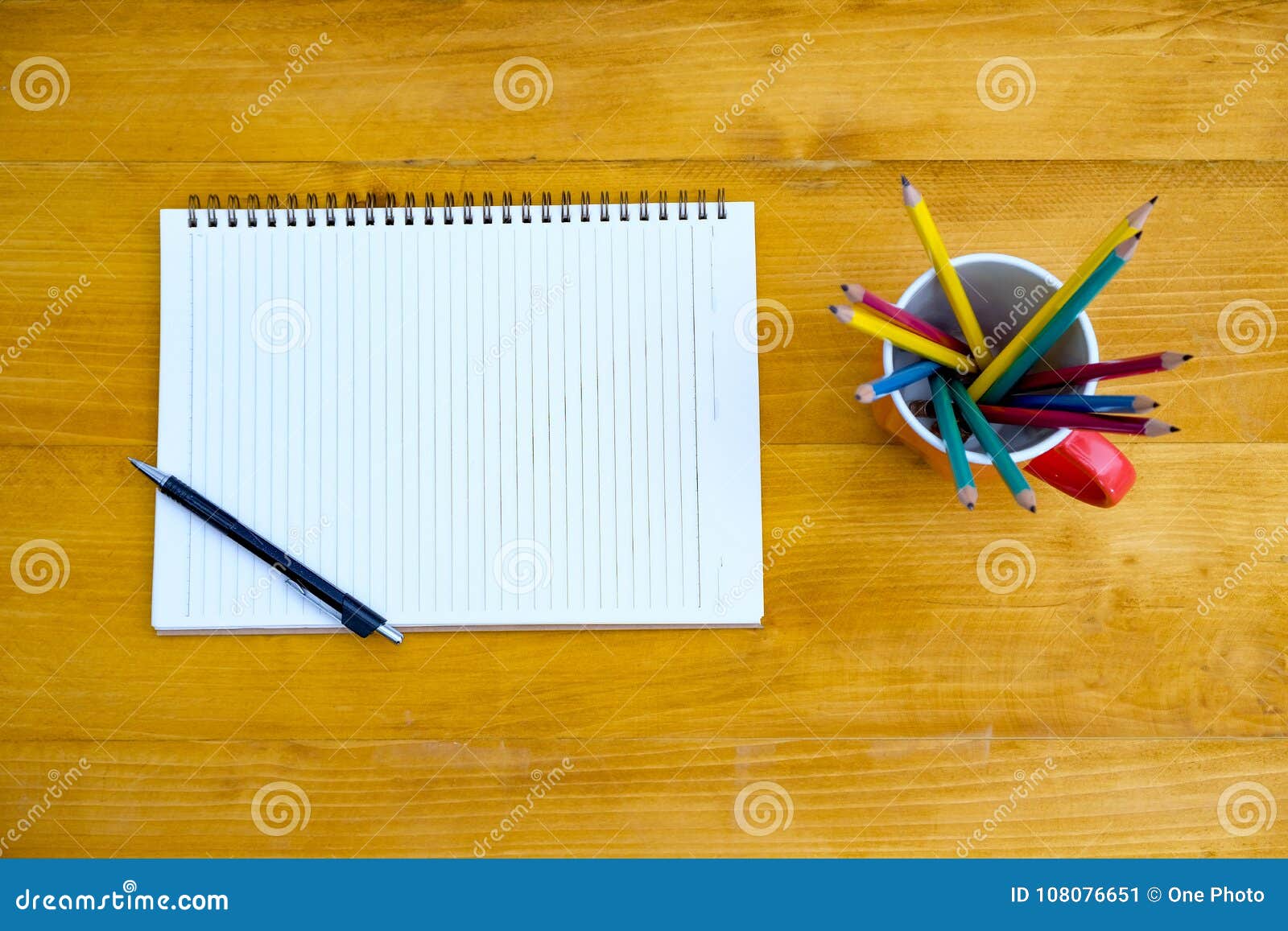 Book Top View Homework School Notebook Ready for Adding Text or Stock ...
