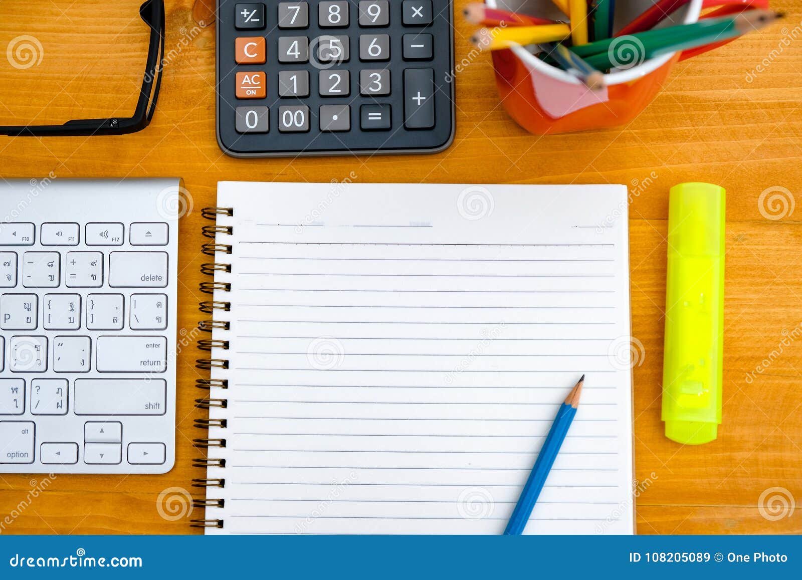 Book Top View Homework School Notebook Ready for Adding Text or Stock ...