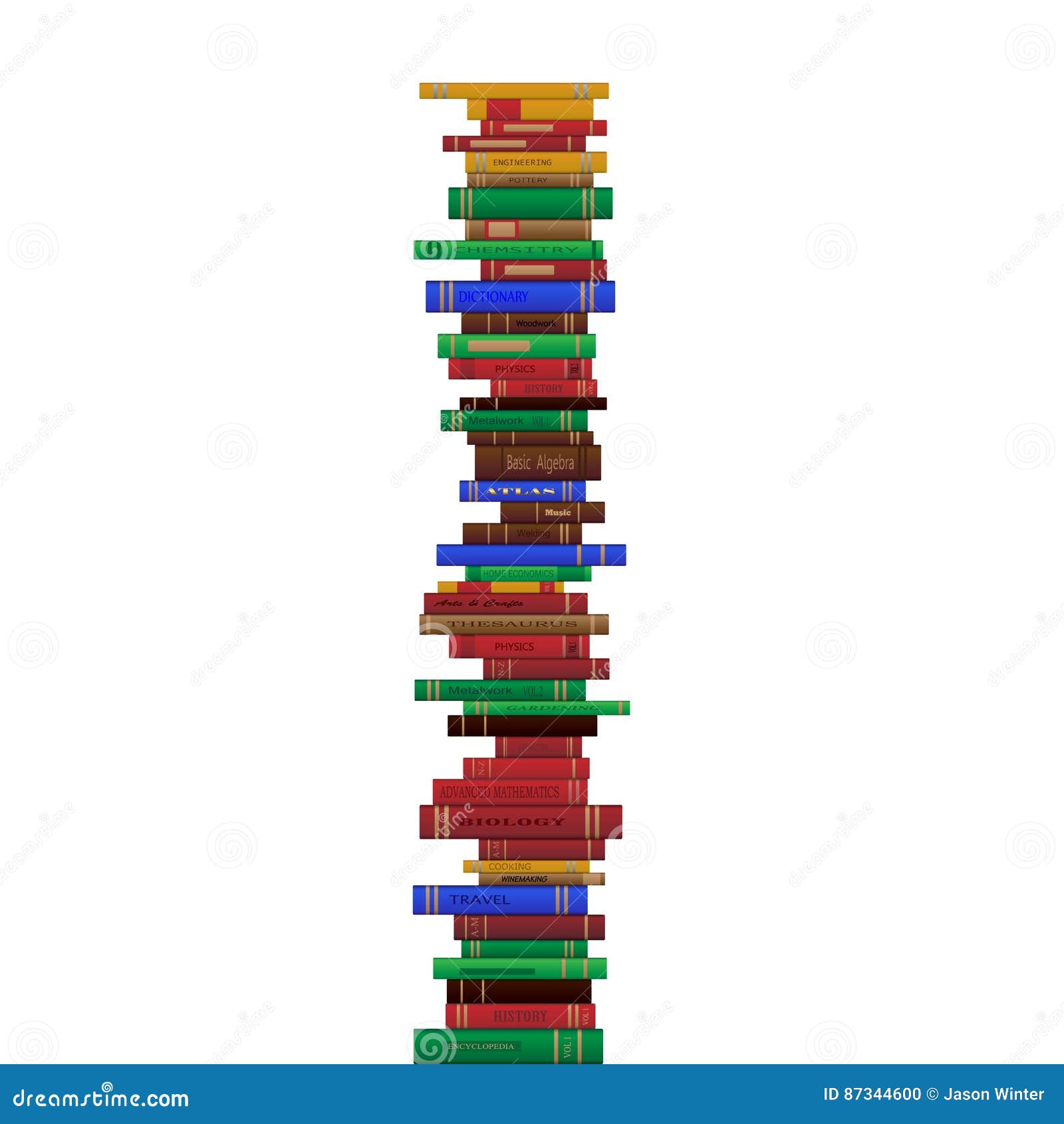 Book Tower stock vector. Illustration of vector, college - 87344600