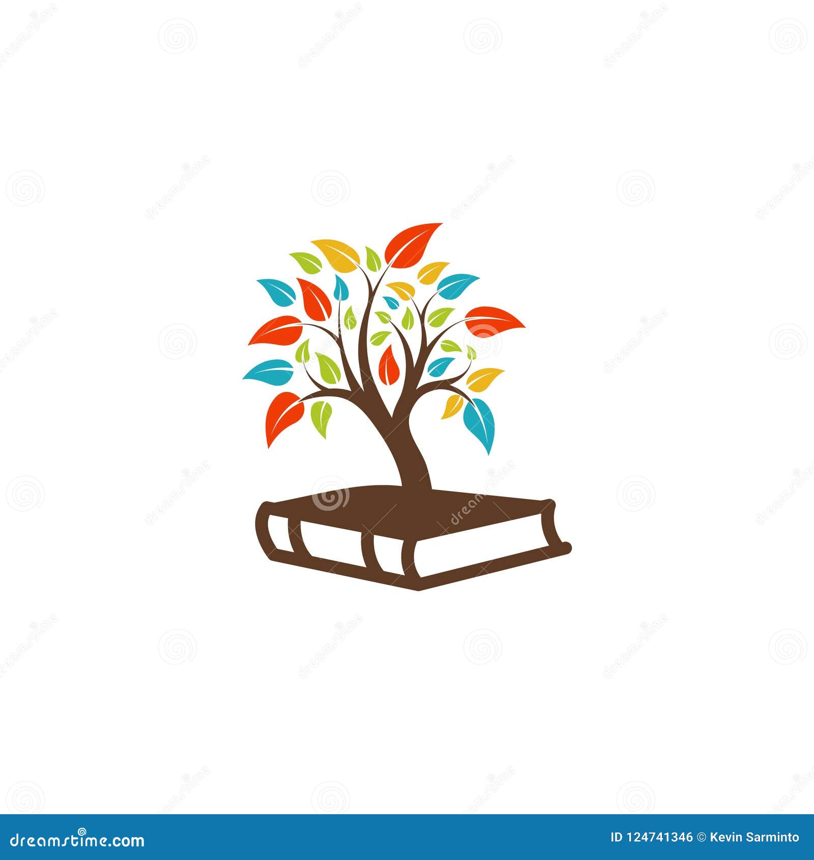 Book tree logo stock vector. Illustration of bookstore - 124741346