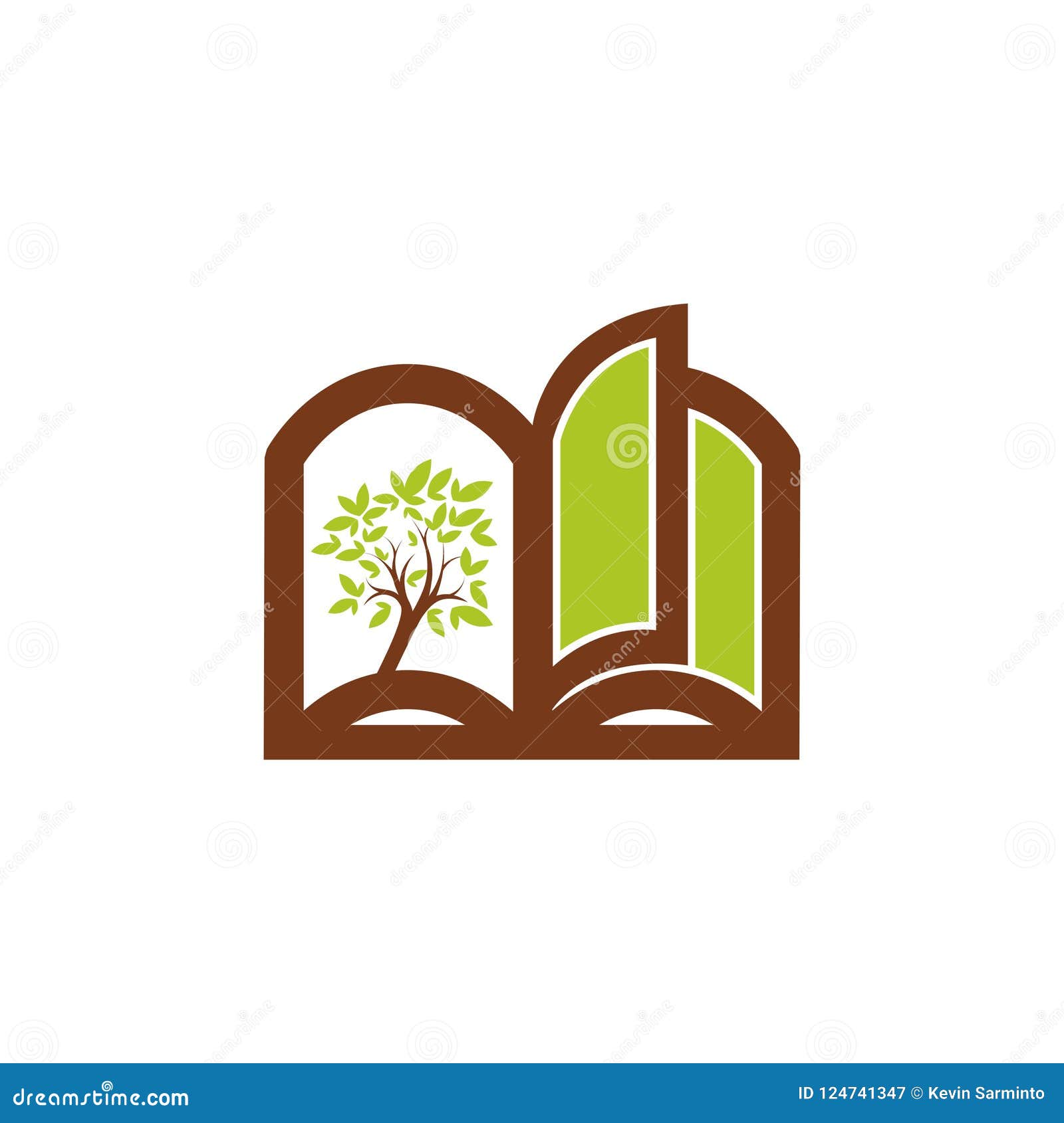 Book tree logo stock vector. Illustration of open, knowledge - 124741347