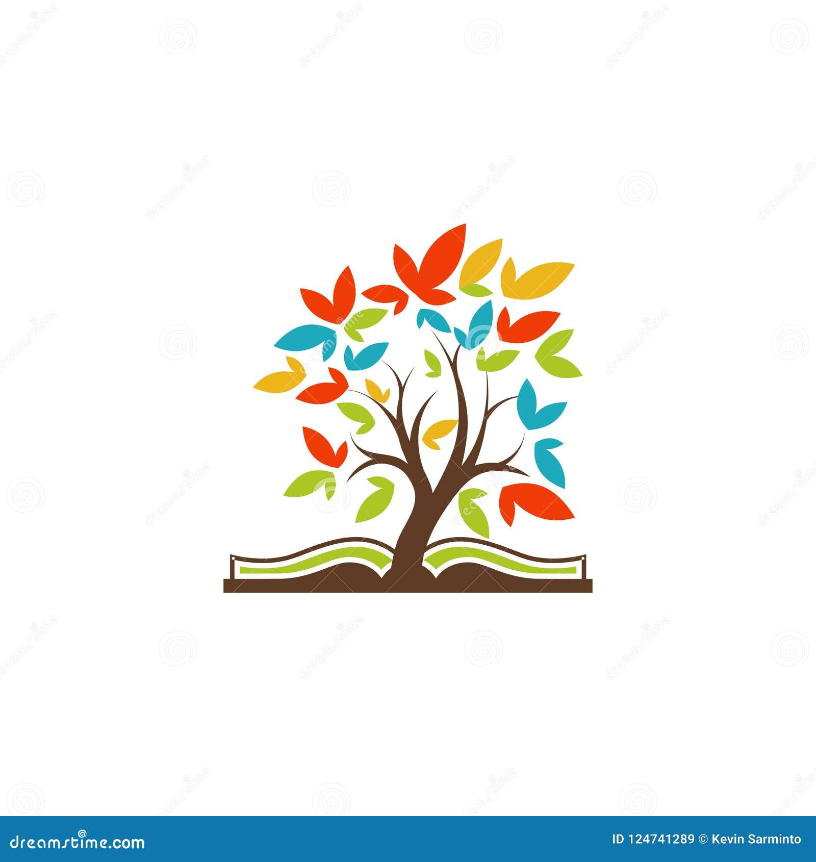 Book tree logo stock vector. Illustration of literature - 124741289