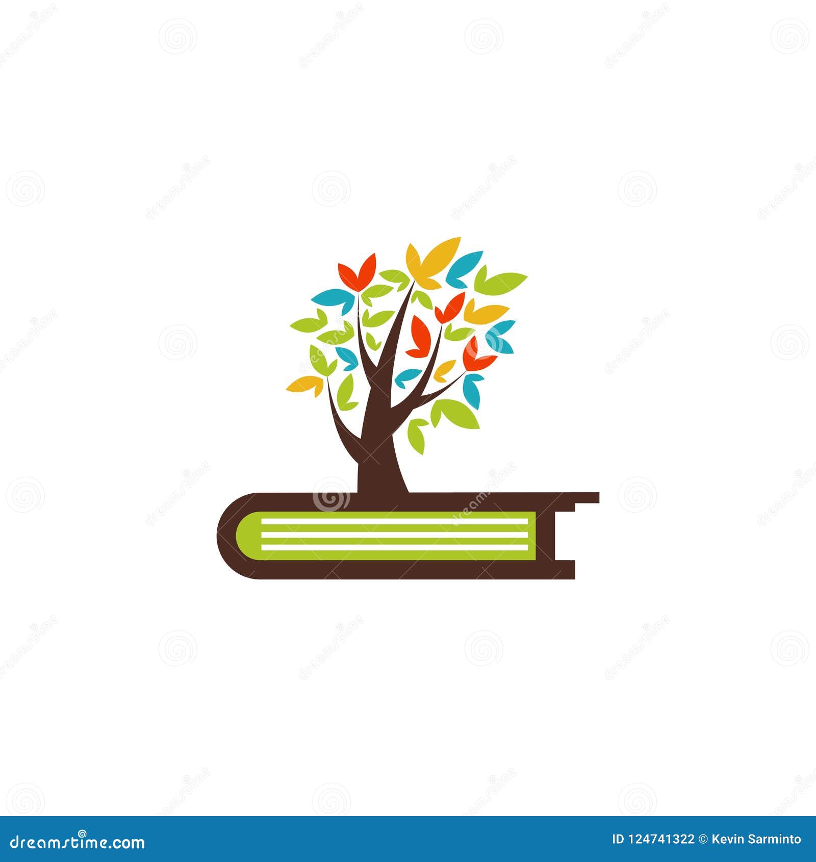 Book tree logo stock vector. Illustration of care, learning - 124741322