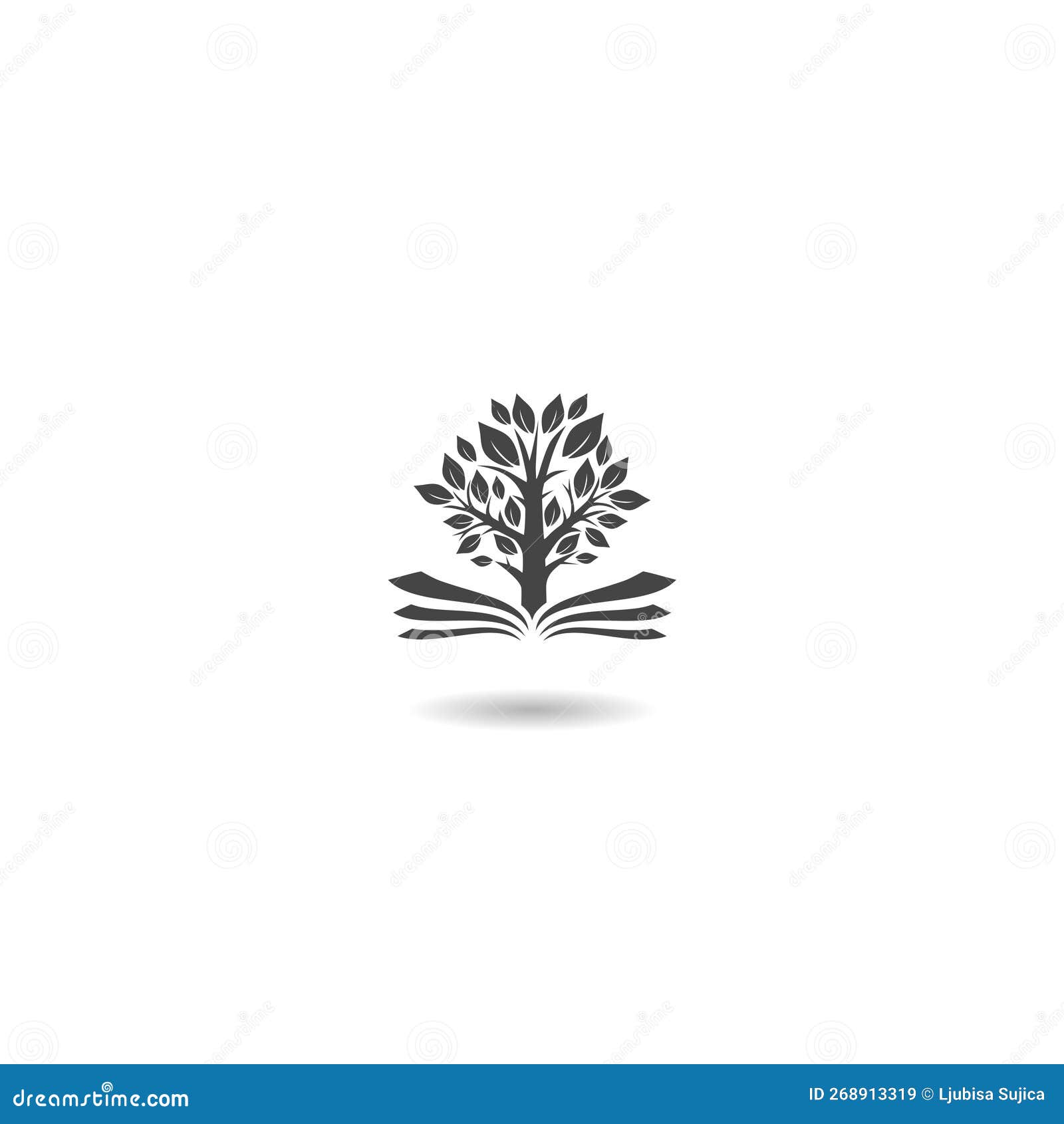 Book Tree Logo Design with Shadow Stock Vector - Illustration of ...