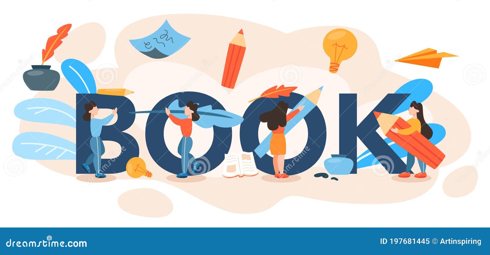 Book Typographic Header. Idea of Creative People and Profession Stock ...