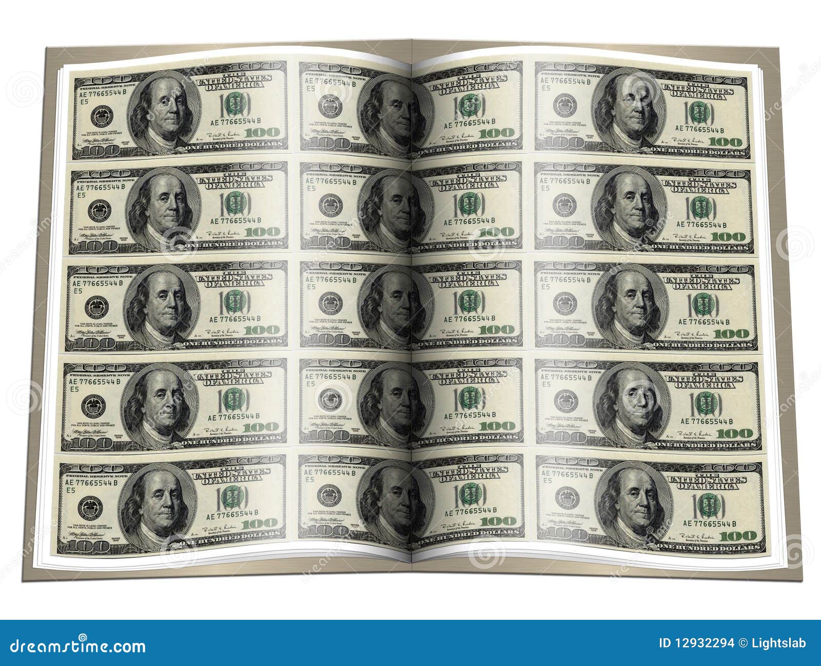 Book with Us Dollar Notes on Stock Illustration - Illustration of ...