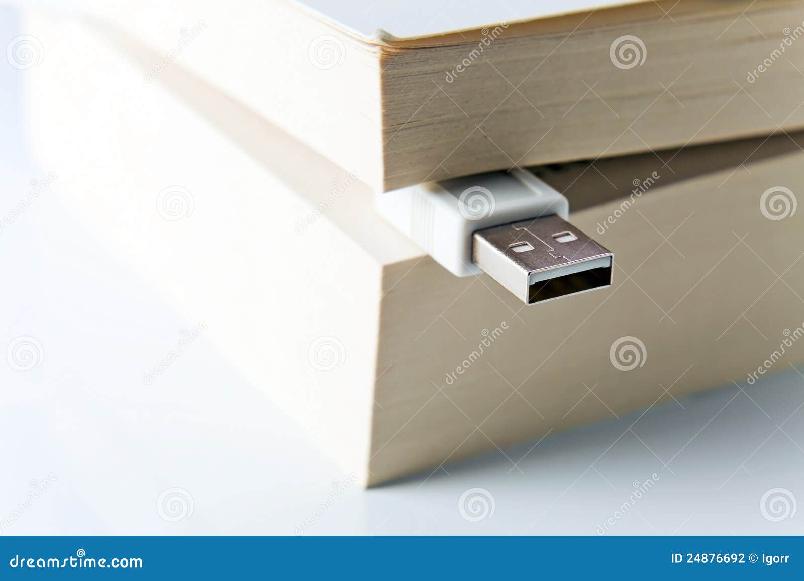 Book with USB plug stock photo. Image of color, technology - 24876692