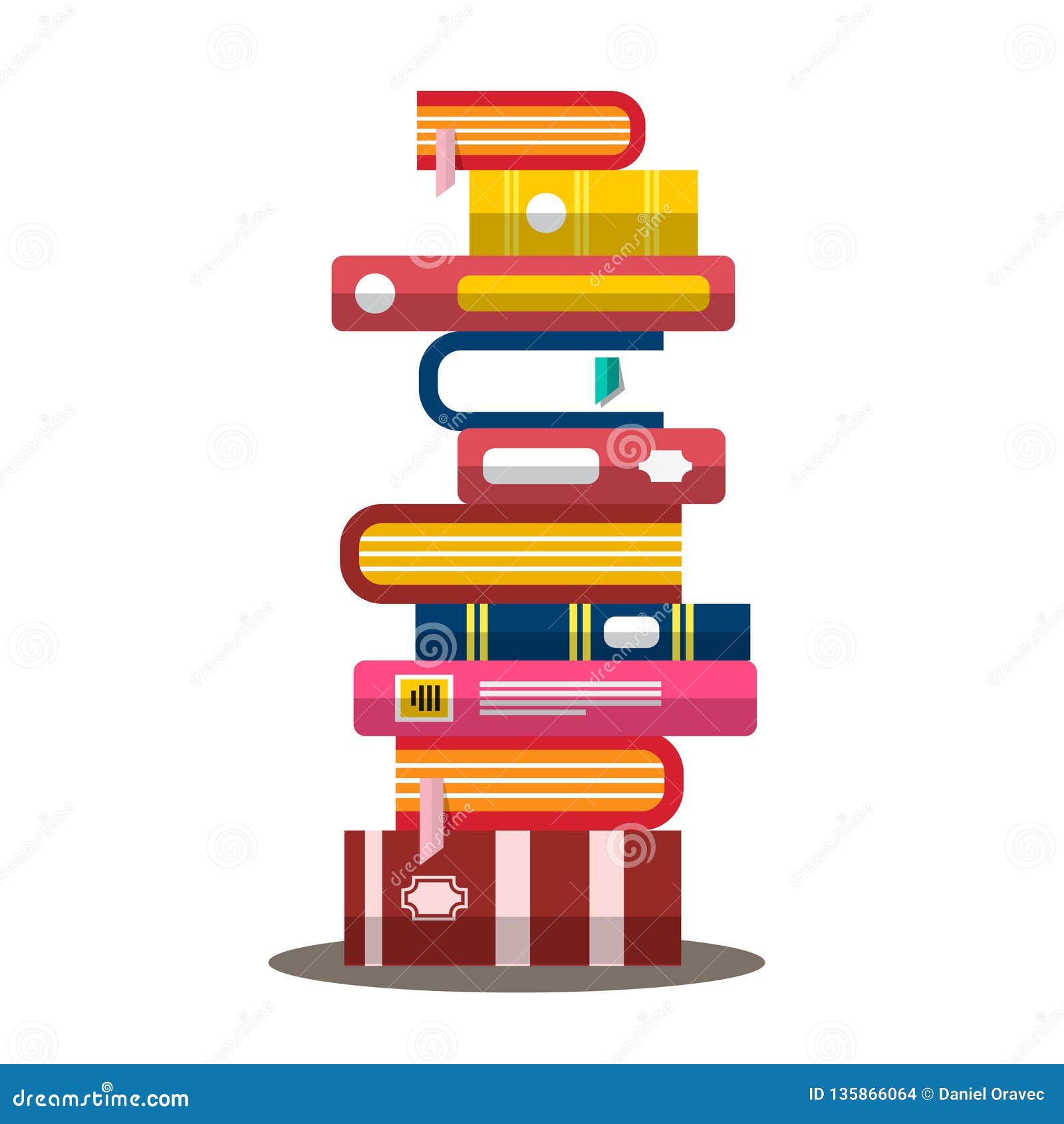 Book. Vector Flat Design Heap. Pile of Books Stock Vector ...
