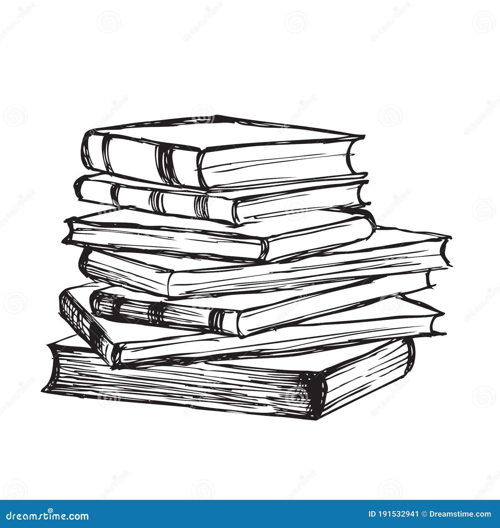 Book Vector. Hand Drawn Illustration in Sketch Style. Stock Vector ...