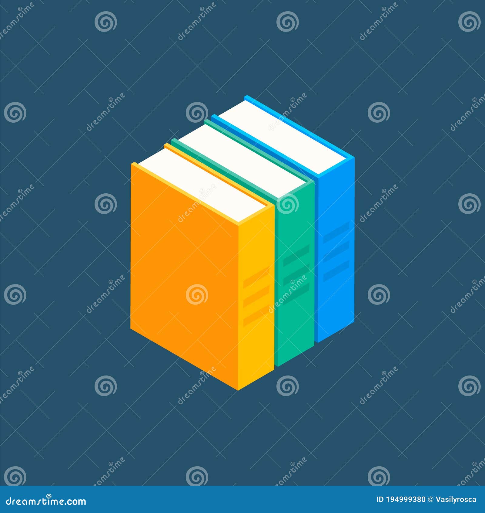 Book Vector Isometric Stack School Illustration Icon. Children Books ...