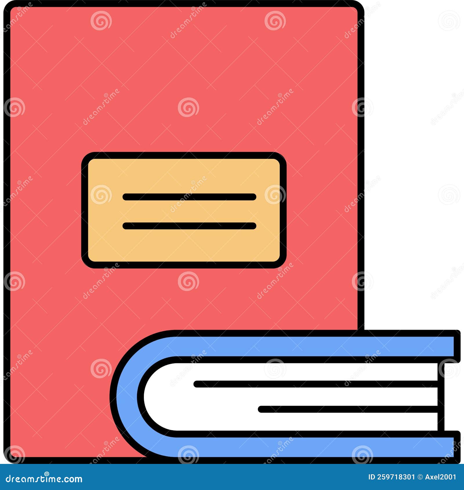 Book Vector School Library Icon Isolated Textbook Stock Vector ...