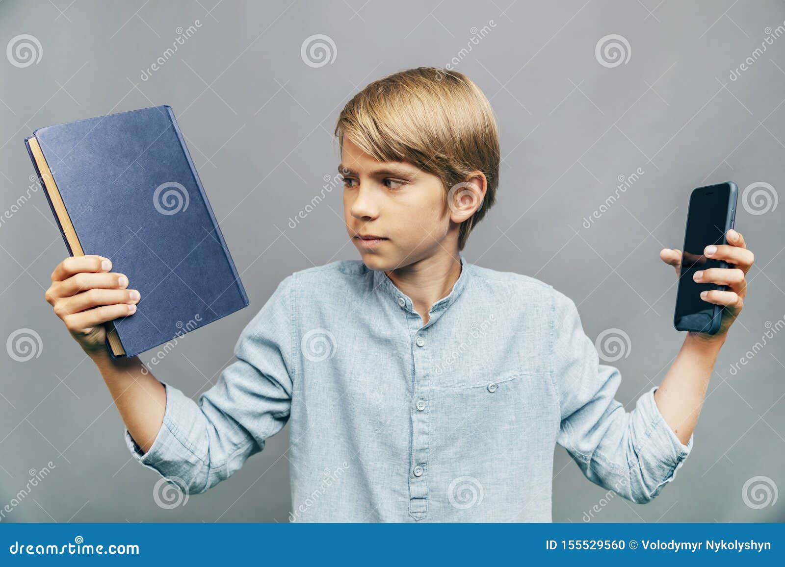 Book Vs Smartphone Hard Choice Stock Photo - Image of device, leisure ...