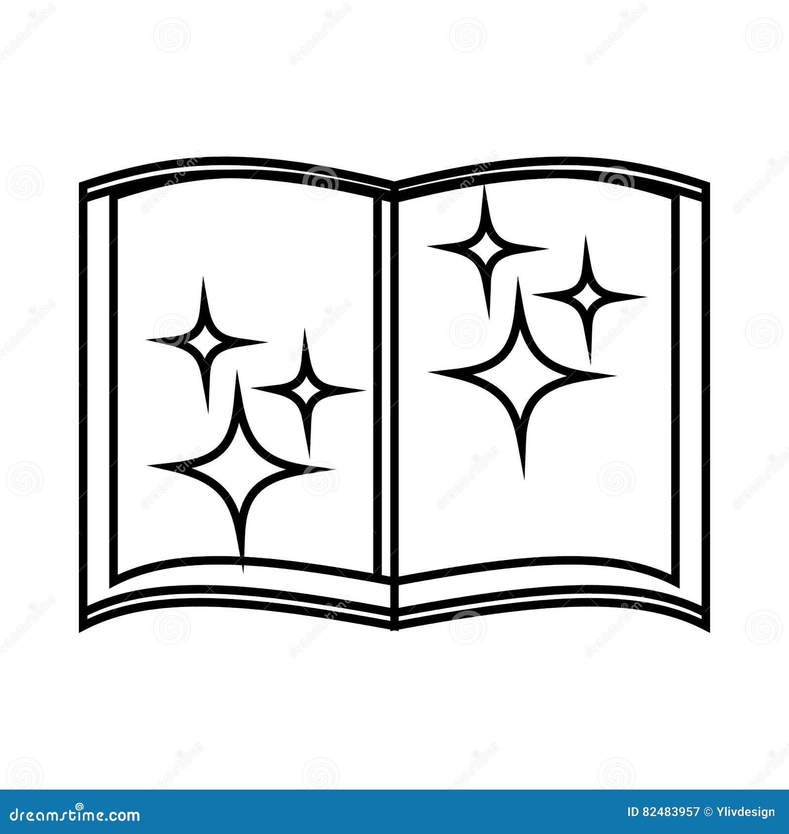 Book of Wizard Icon, Outline Style Stock Vector - Illustration of ...
