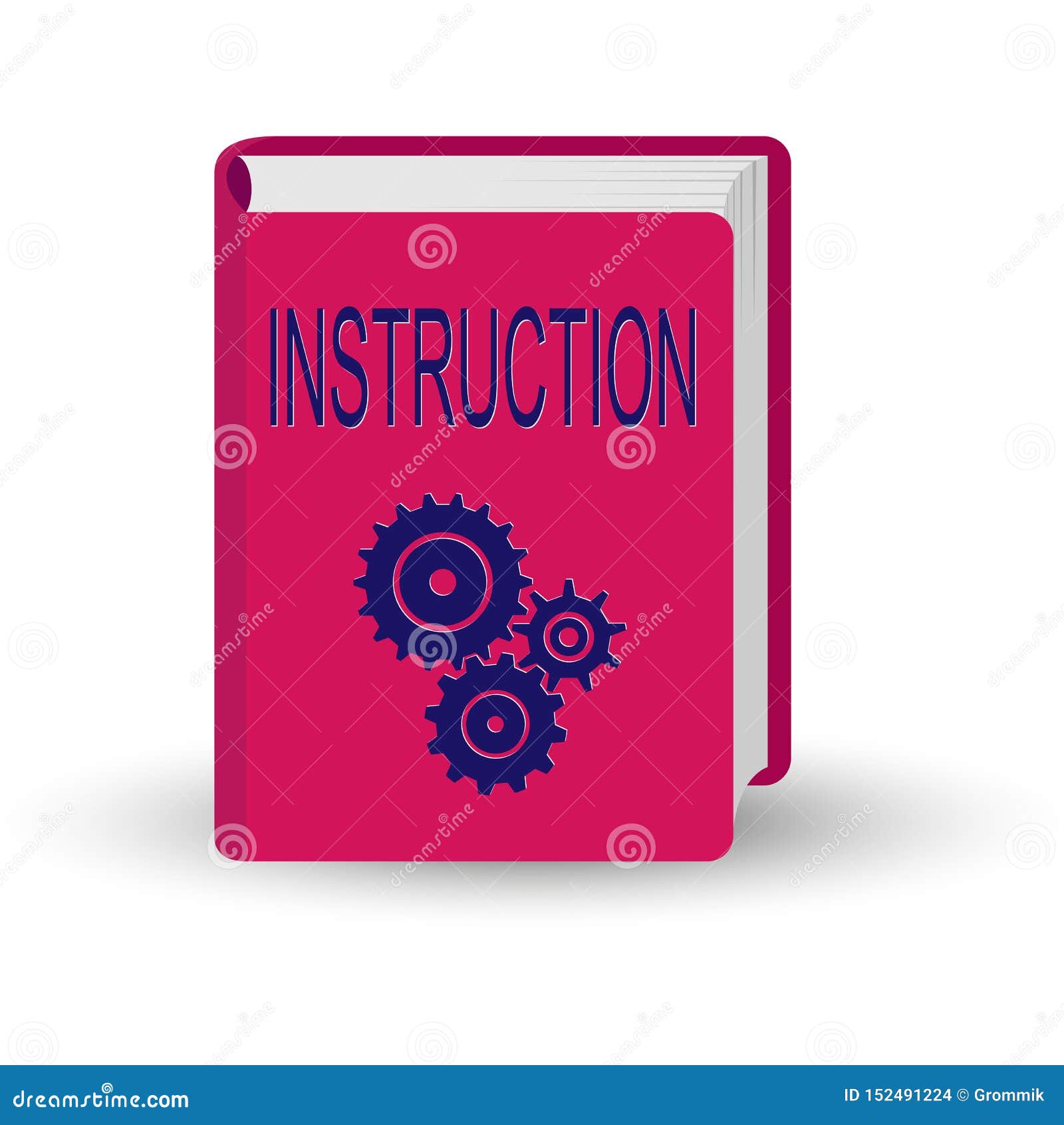 Book with the Word INSTRUCTION. Simulation 3D Stock Vector ...