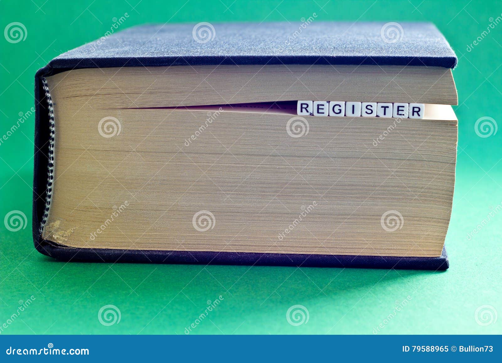 The Word Register Written On Wooden Cubes With A Push Button On Yellow ...