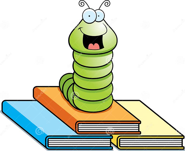 Book Worm stock vector. Illustration of cartoon, school - 13672625