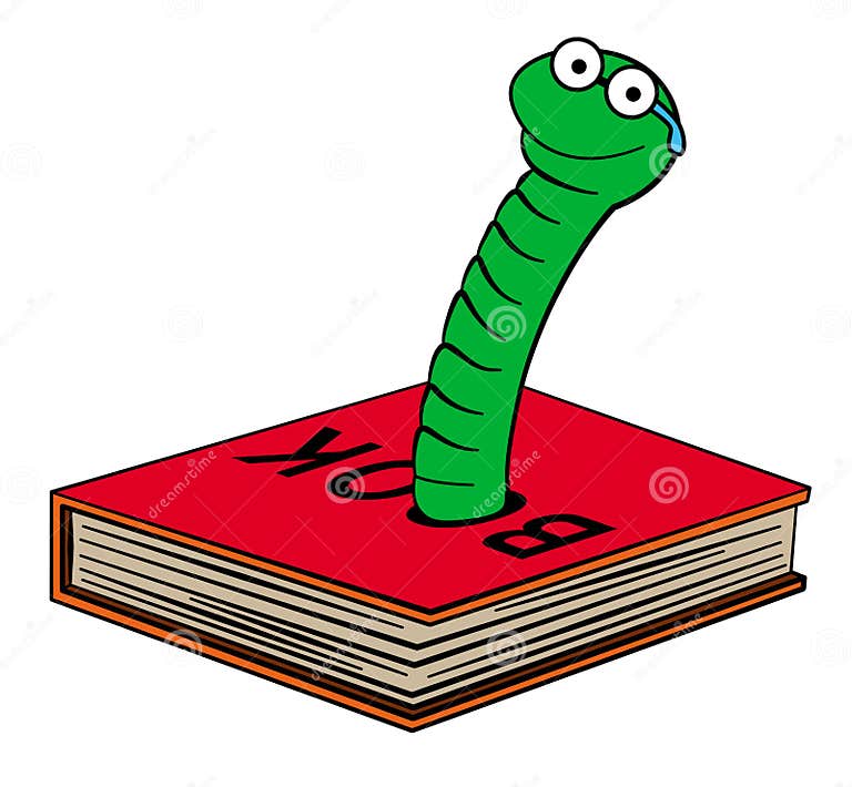 Book worm stock illustration. Illustration of cartoon - 26157738