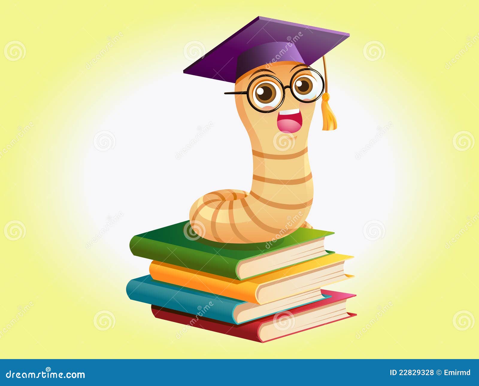 Book worm on books stock illustration. Illustration of isolated - 22829328