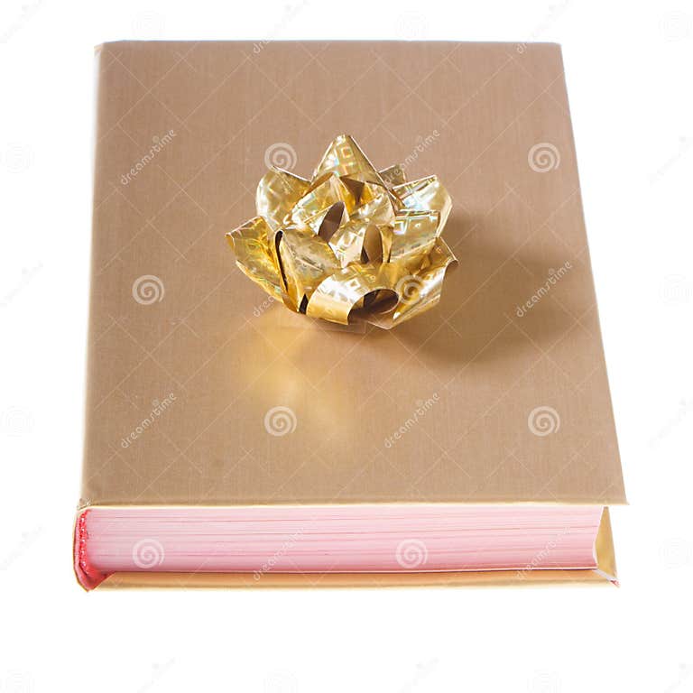 Book Wrapped in Gold with Bow Stock Photo - Image of wrap, yellow: 7089708
