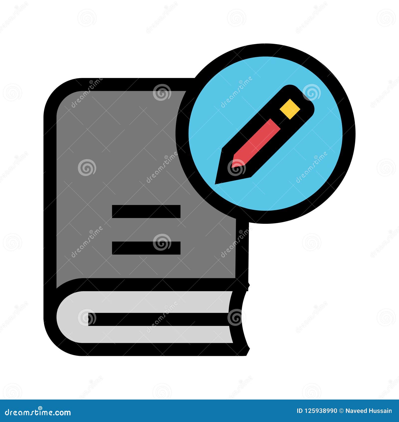 Book write color line icon stock illustration. Illustration of create ...