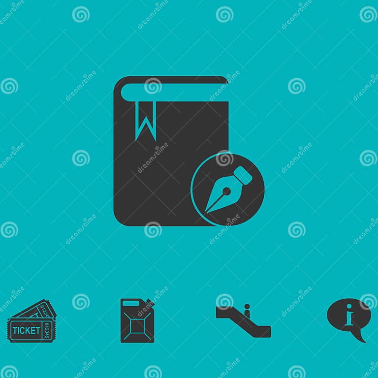 Book write icon flat stock vector. Illustration of letter - 137901966