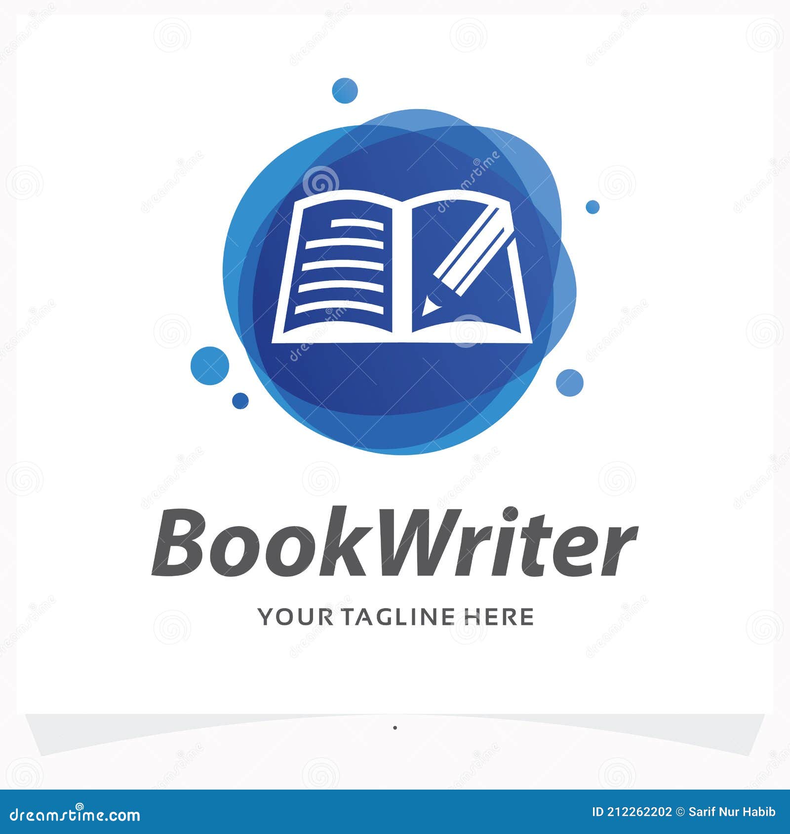 Book Writer Logo Design Template Stock Vector - Illustration of ...