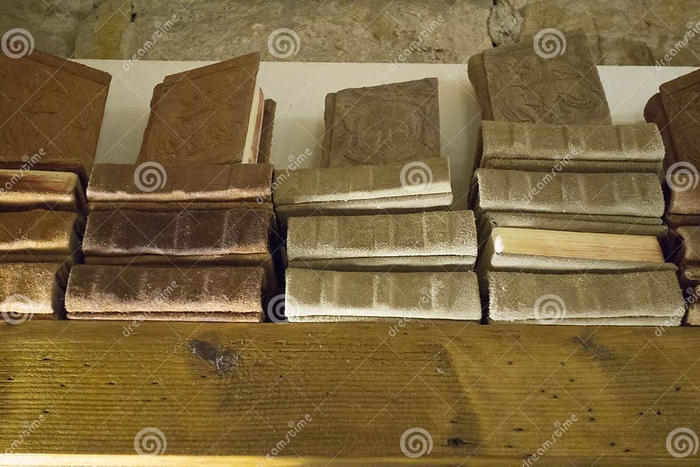 Bookbinding, the Craft of the Production of Books Stock Photo - Image ...