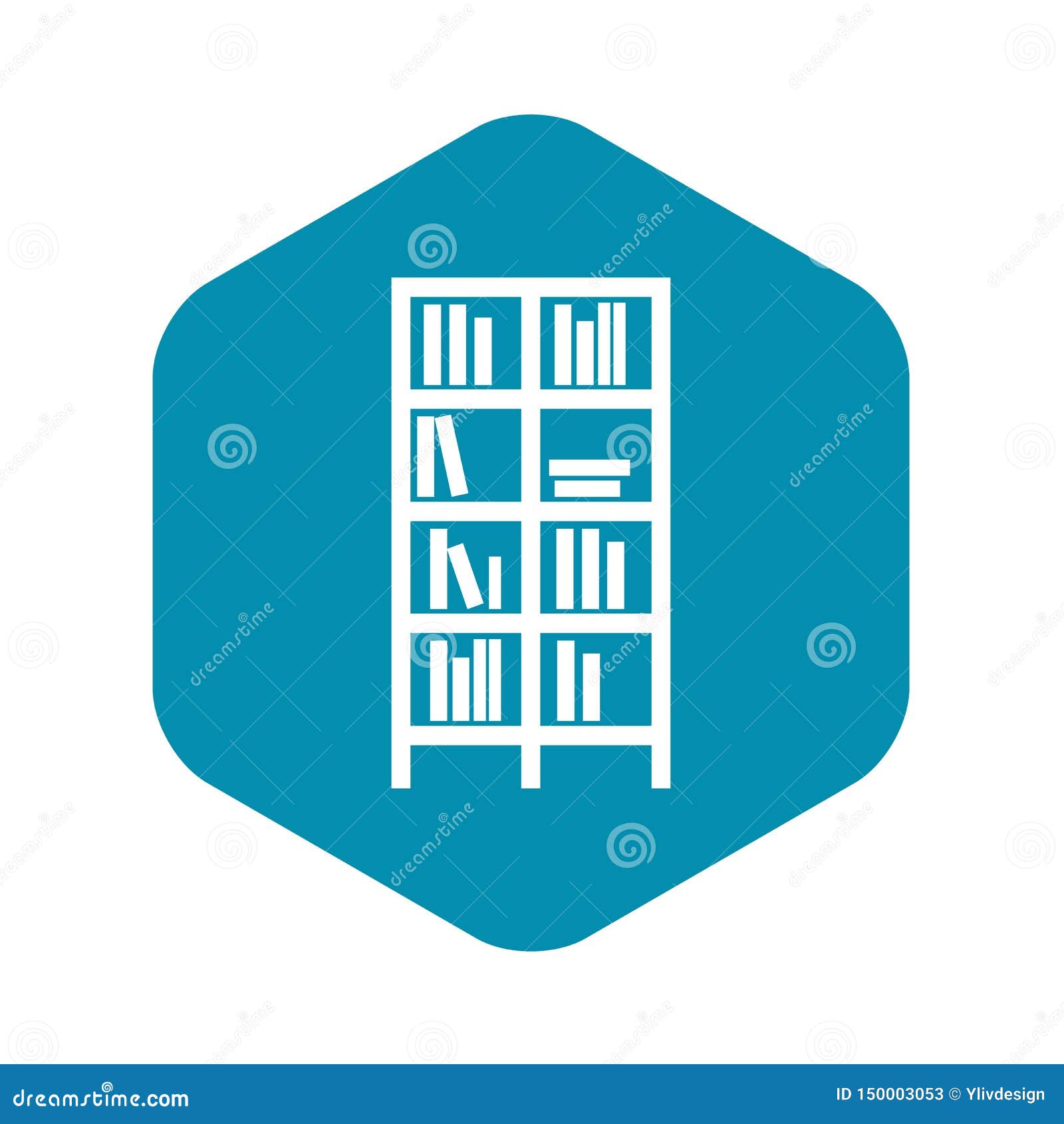 Bookcase Icon, Simple Style Stock Vector - Illustration of librarian ...