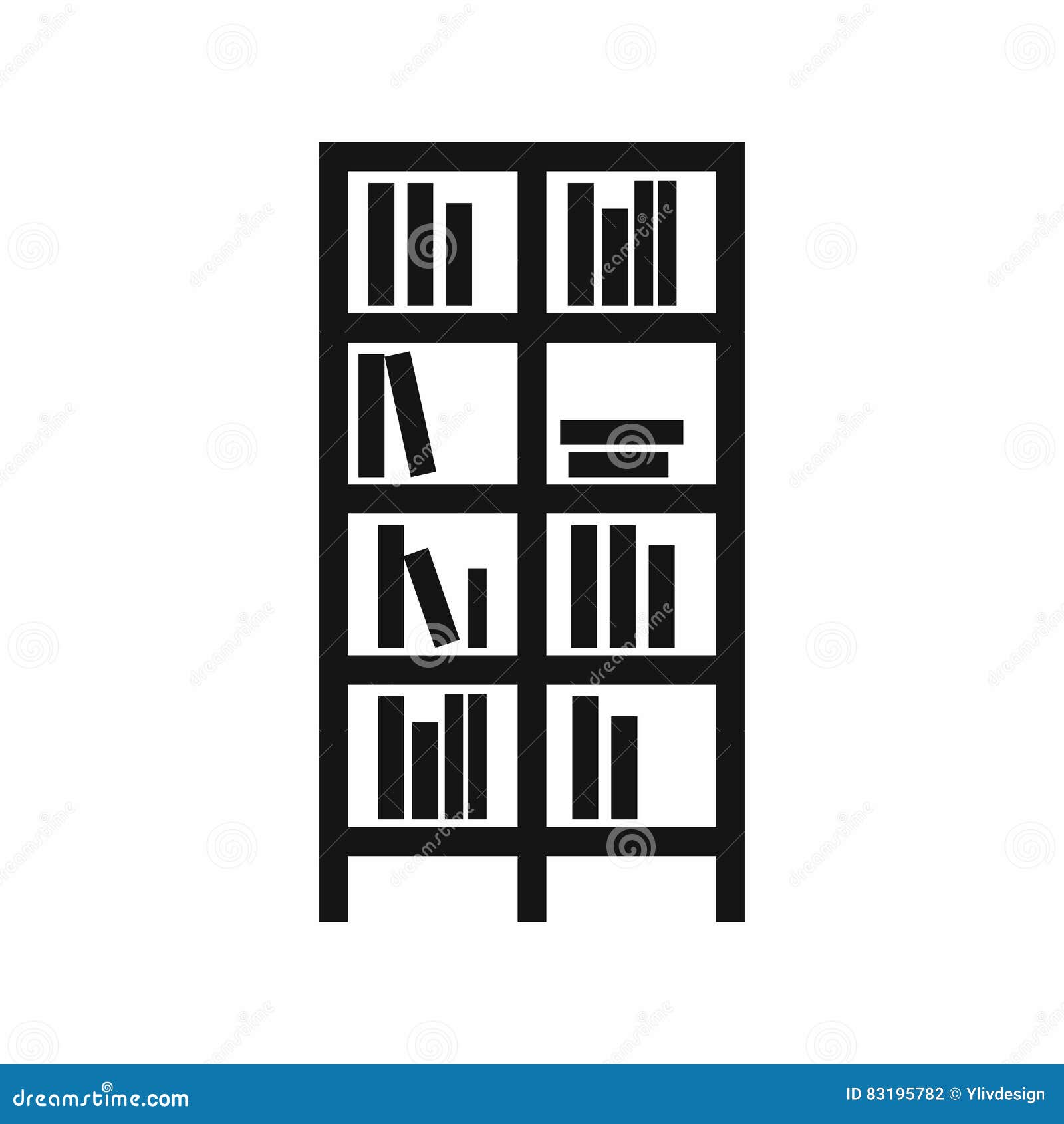 Bookcase Icon, Simple Style Stock Vector - Illustration of graphic ...
